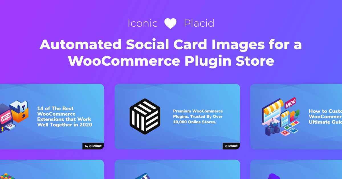 Iconic: Social card images for a WooCommerce plugin store - Placid.app ...